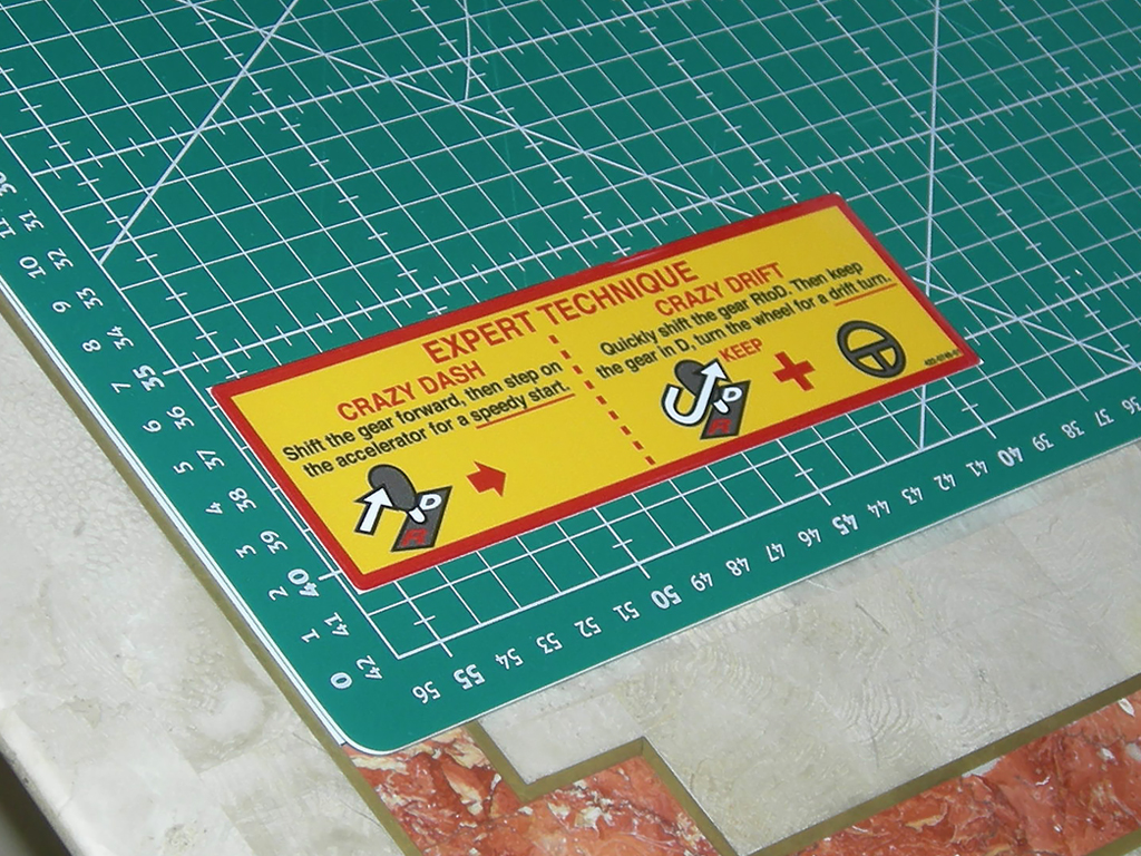 "CRAZY TAXI EXPERT TECHNIQUE INSTRUCTION STICKER 2 REF. 422-0749-01 ...