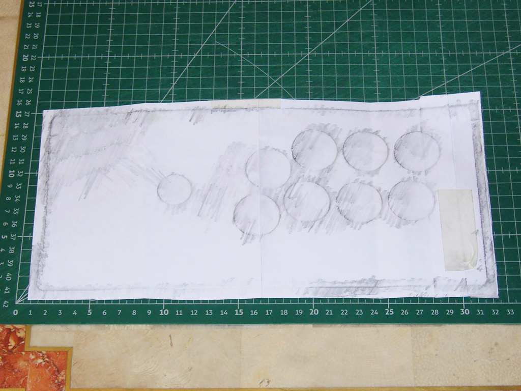 Calcar la disposición exacta de botones y palancas de nuestro panel de control arcade usando un ...