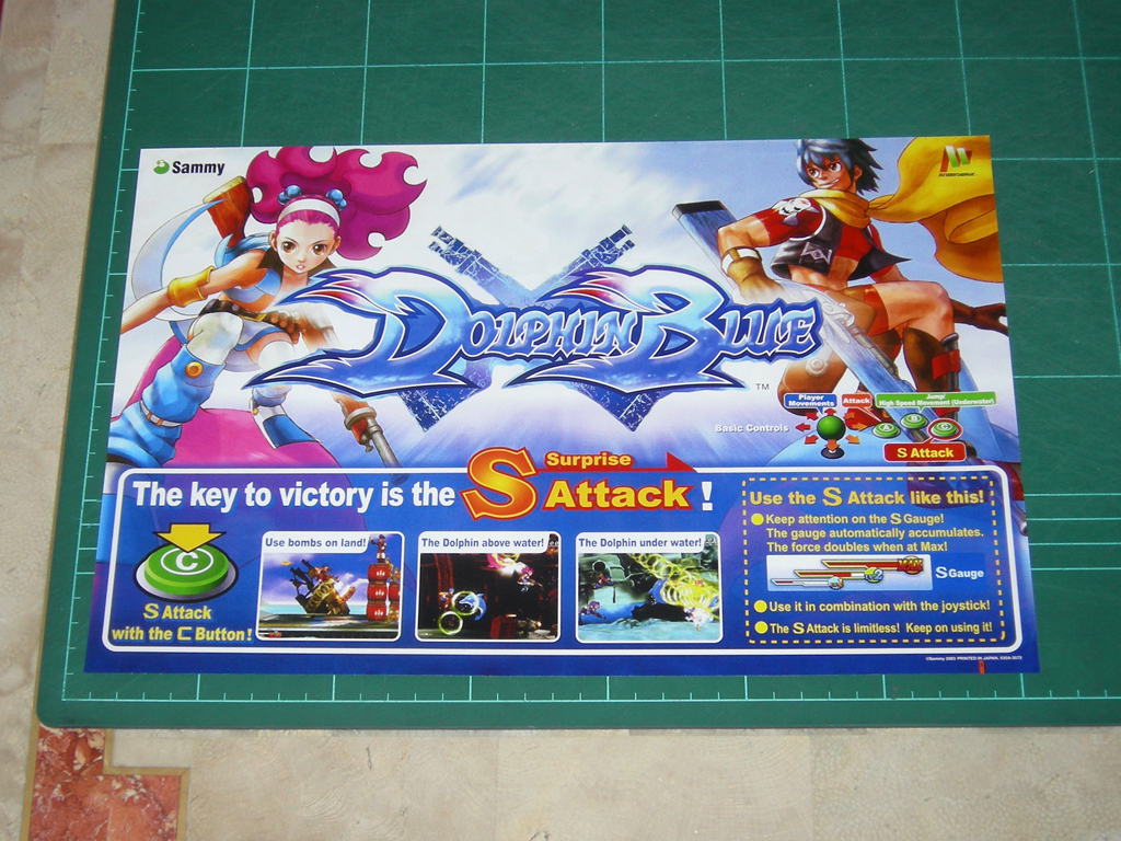 "DOLPHIN BLUE FLYER MARQUEE" (SAMMY) arcade artwork restored by Zona ...