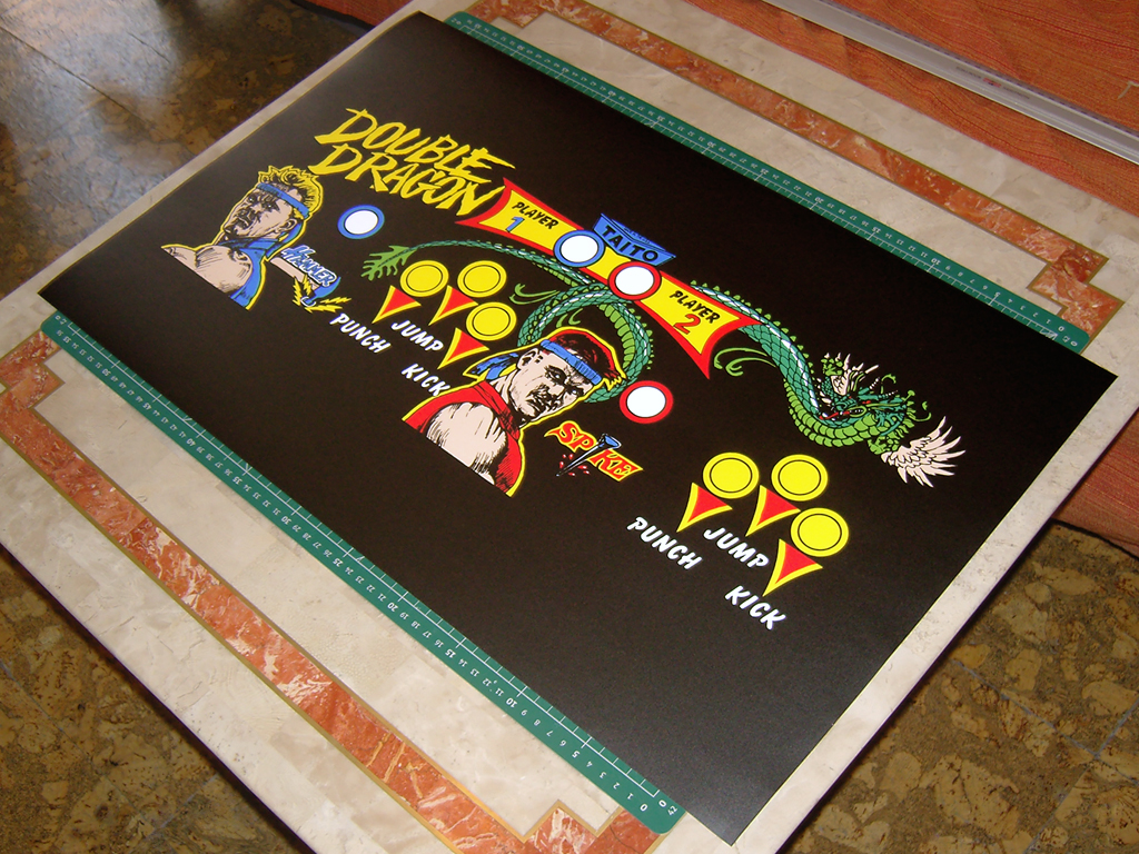 "Double Dragon Control Panel Overlay" (SEGA) arcade artwork printed on ...