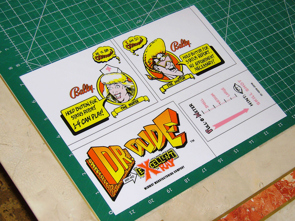 "The Addams Family Pinball Aprons and Dr. Dude Pinball Aprons" (BALLY) printed on "portable ...