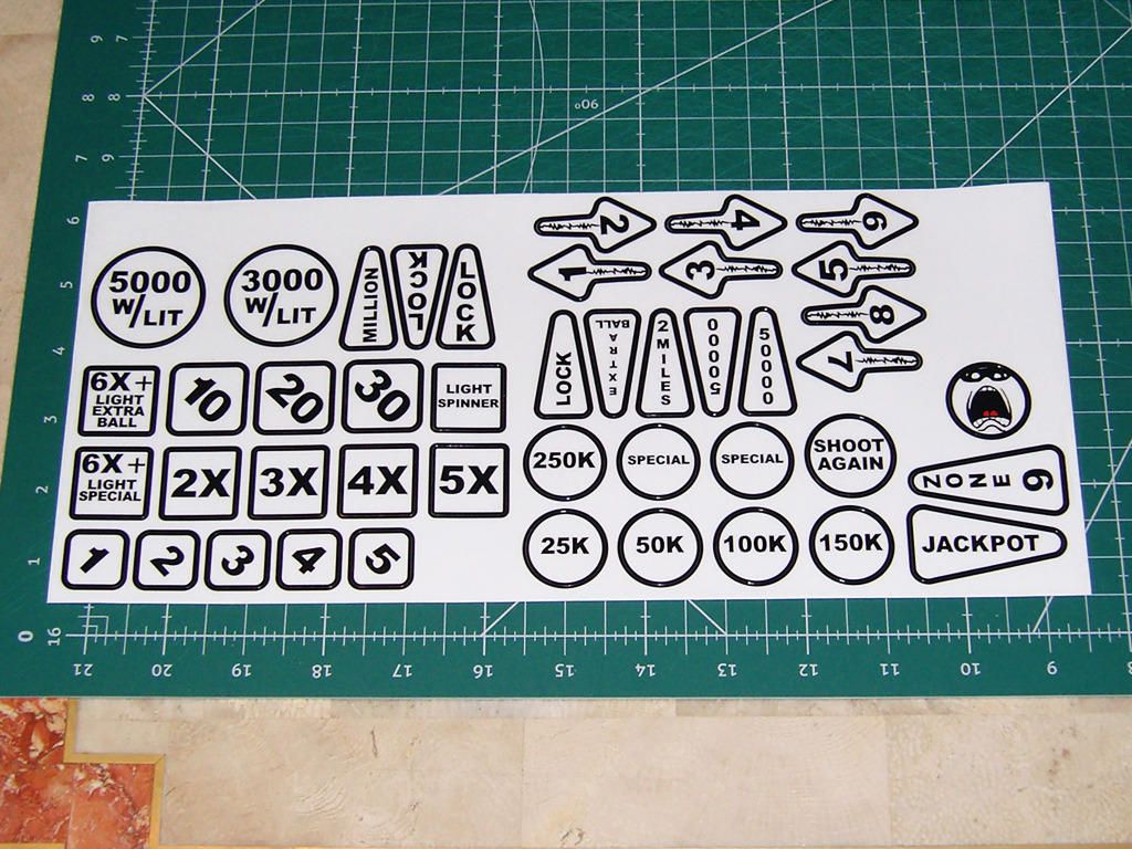 "EarthShaker Pinball Inserts" (WILLIAMS) artworks reproduction printed ...