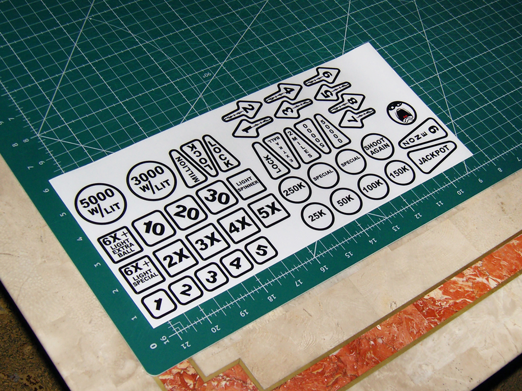 "EarthShaker Pinball Inserts" (WILLIAMS) artworks reproduction printed ...