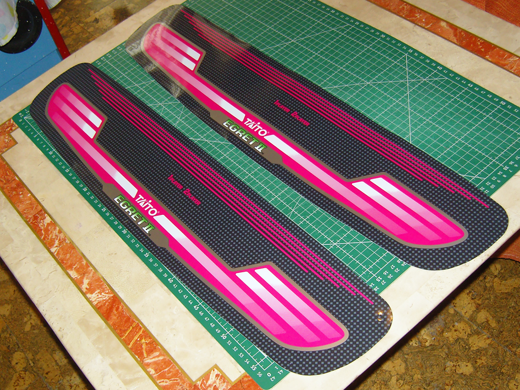 "Egret II Control Panel Overlay" (TAITO) printed in metallic vinyl ...