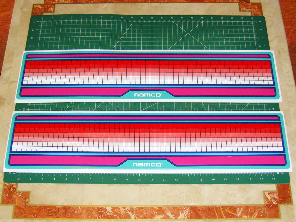 "Exceleena Control Panel Overlay" (NAMCO) printed on vinyl with gloss ...