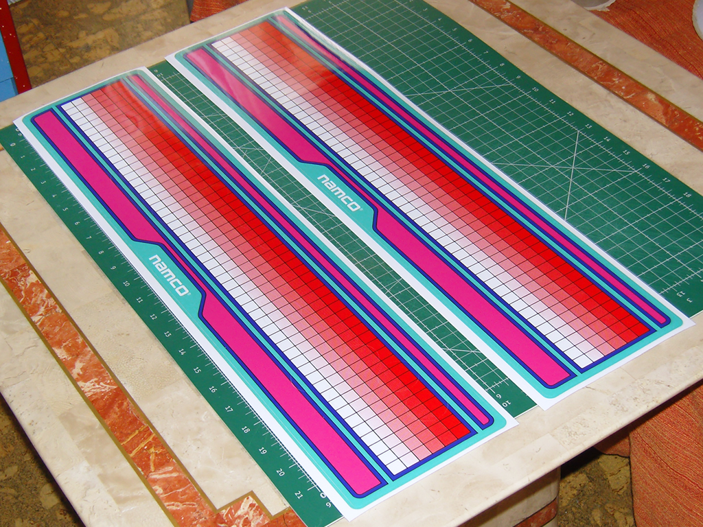 "Exceleena Control Panel Overlay" (NAMCO) printed on vinyl with gloss ...
