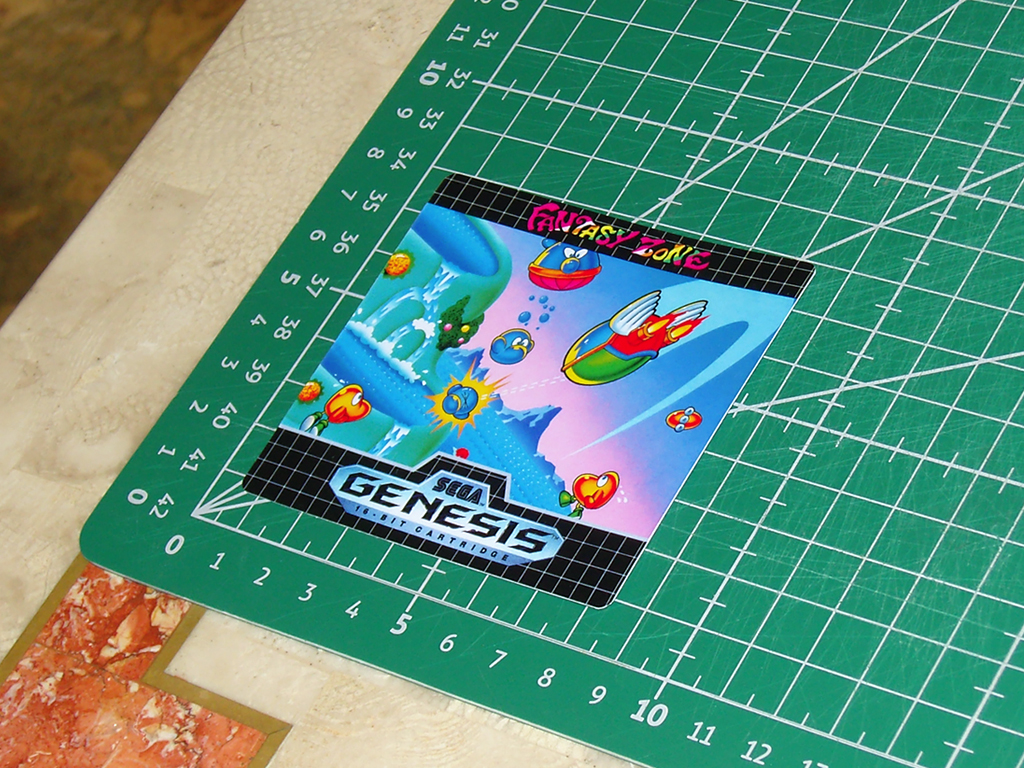 "Fantasy Zone Megadrive Cartridge Label and Box Cover" (SEGA) Brazilian ...