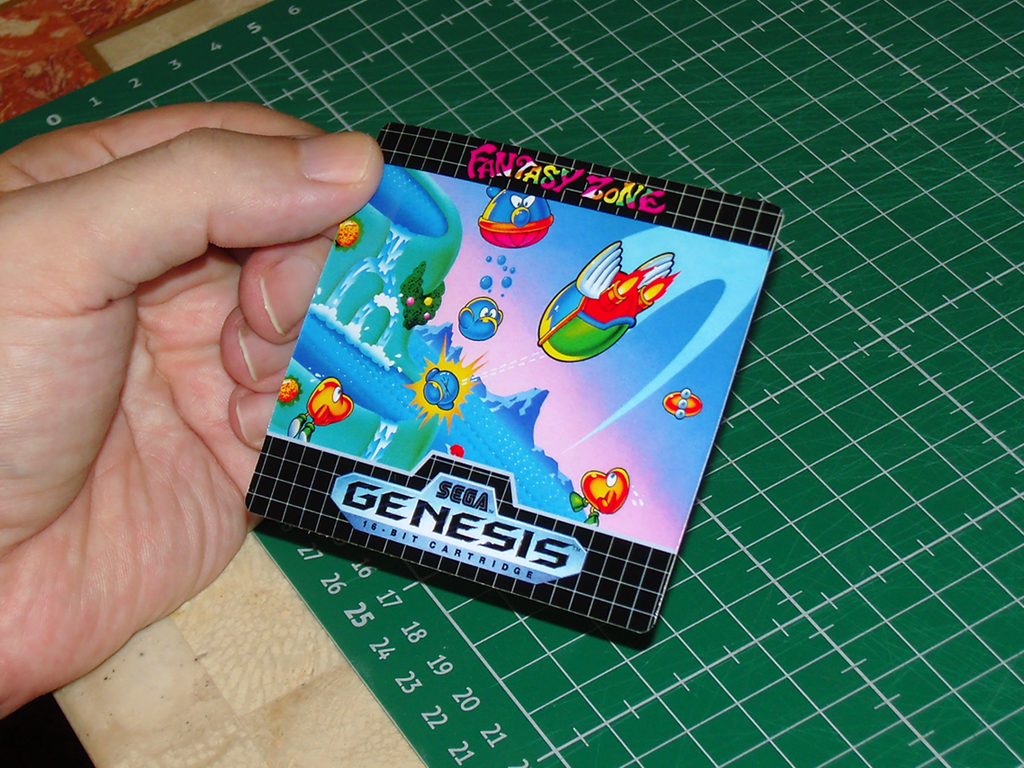 "Fantasy Zone Megadrive Cartridge Label and Box Cover" (SEGA) Brazilian ...