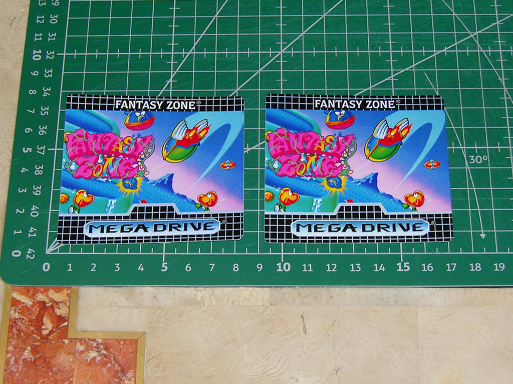 "Fantasy Zone Megadrive Cartridge Label and Box Cover" (SEGA) Brazilian ...