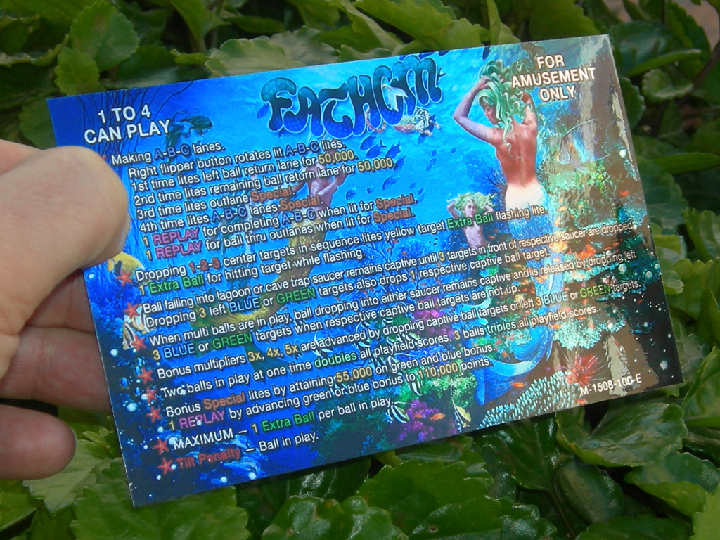 "Fathom Custom Pinball Cards" (BALLY). Designed by Zona Arcade and Mikonos