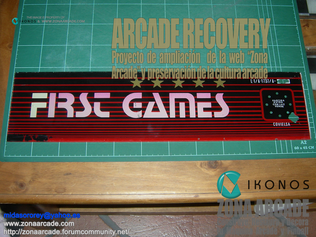 Cristal Original "MARQUESINA GAMES FIRST" (COVIELSA) en Zona Arcade