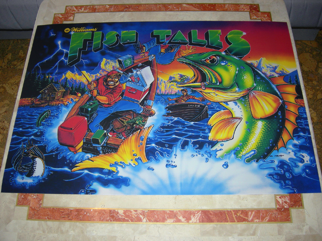 "Fish Tales Pinball Translite" (WILLIAMS) impreso en backlite para el ...