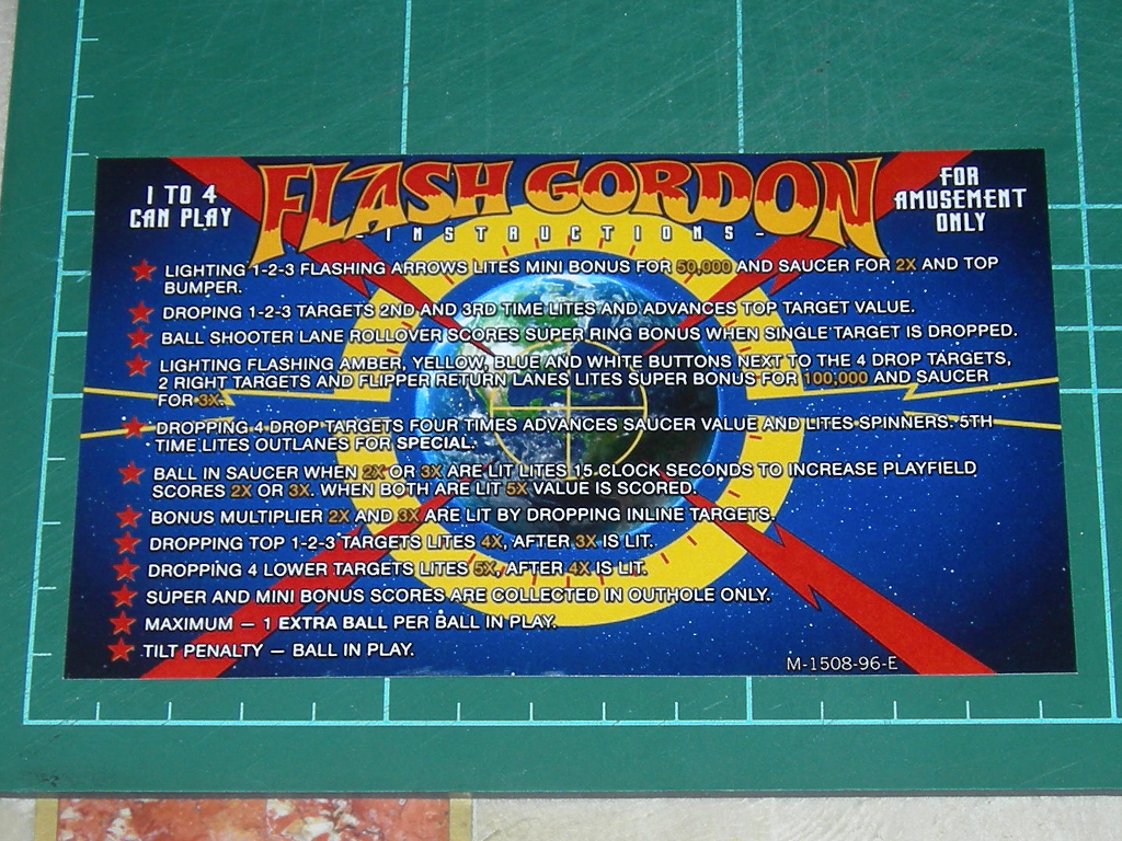"Flash Gordon Custom Pinball Cards" (BALLY). Designed by Mikonos & Zona ...