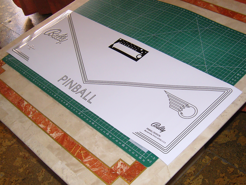 "Future Spa Pinball Aprons" (BALLY) printed on "portable silkscreen ...