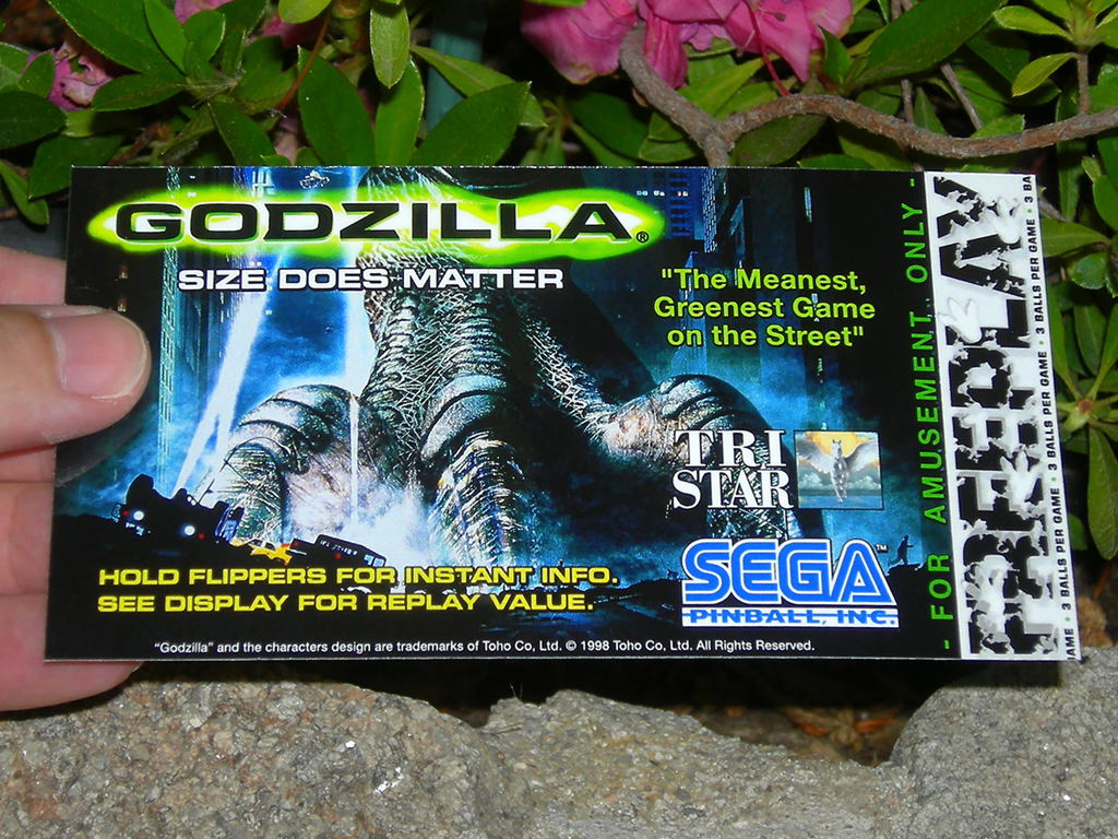 "Godzilla Custom Pinball Cards" (SEGA). Designed by Zona Arcade and Mikonos