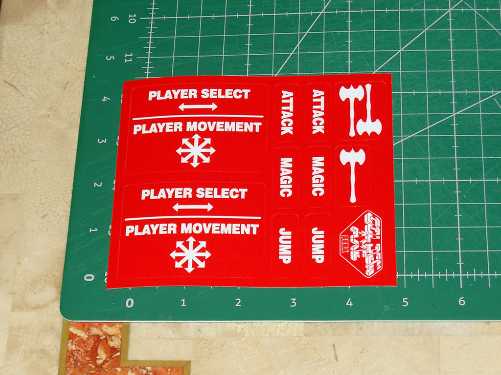 "GOLDEN AXE BUTTON AND JOYSTICK DECAL STICKERS" (SEGA) arcade artwork ...