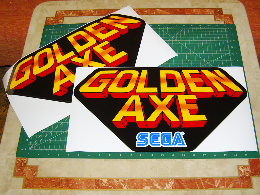 "GOLDEN AXE SIDE ART - MAIN LOGO" (SEGA) arcade artwork restored by ...