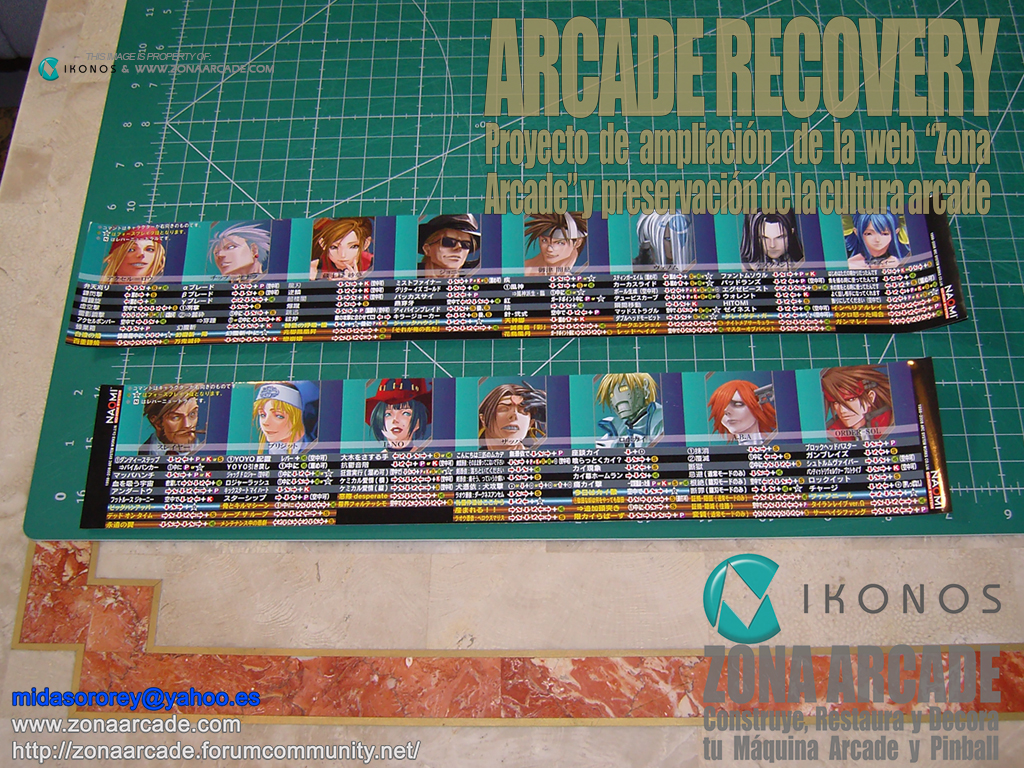 Original "GUILTY GEAR XX CORE MOVE LIST STICKERS" (ARC SYSTEM WORKS ...