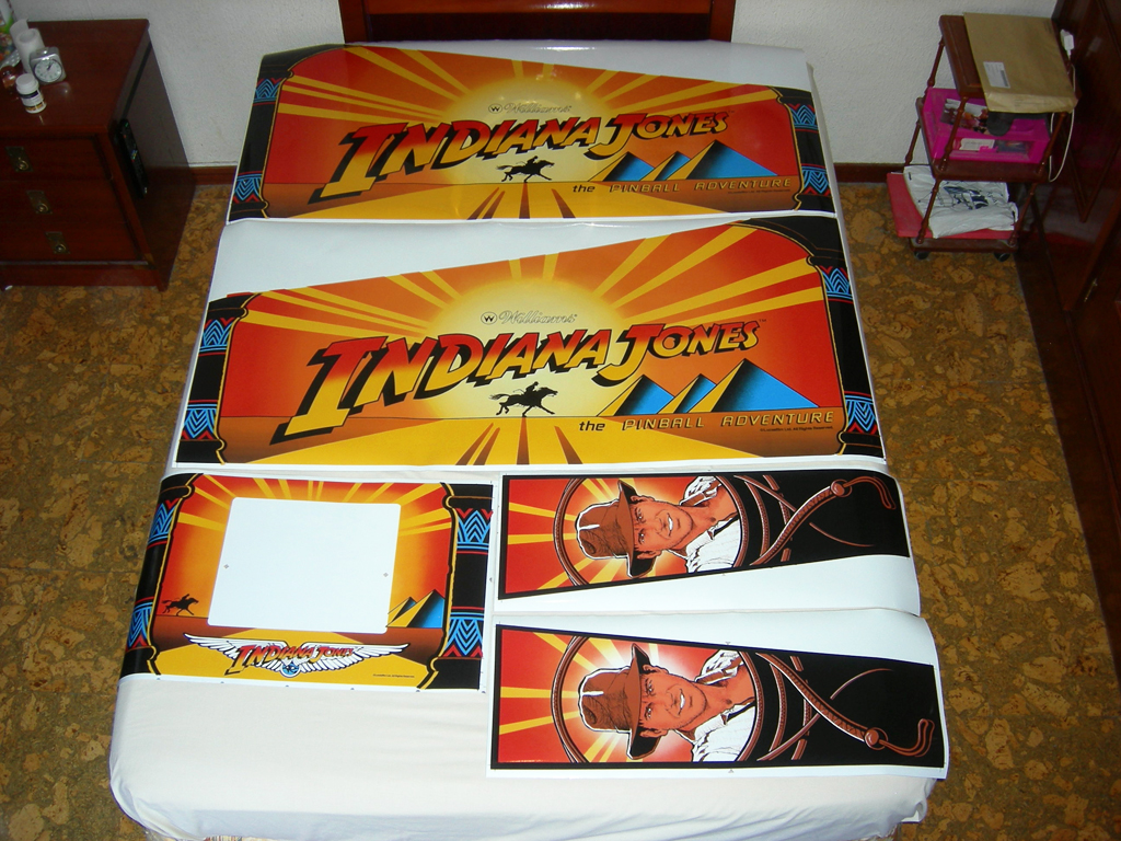 "Indiana Jones Pinball Decals" (Williams) impresas en vinilo para el ...