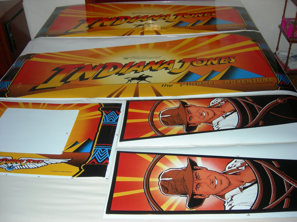 "Indiana Jones Pinball Decals" (Williams) impresas en vinilo para el ...