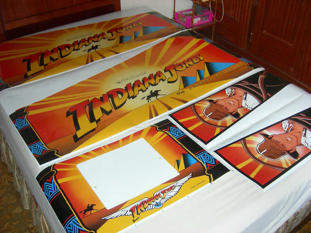 "Indiana Jones Pinball Decals" (Williams) impresas en vinilo para el ...