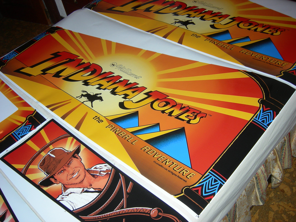 "Indiana Jones Pinball Decals" (Williams) impresas en vinilo para el ...