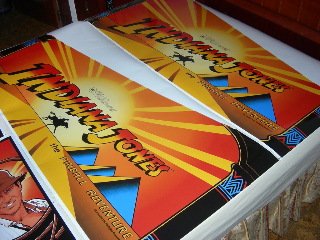 "Indiana Jones Pinball Decals" (Williams) impresas en vinilo para el ...