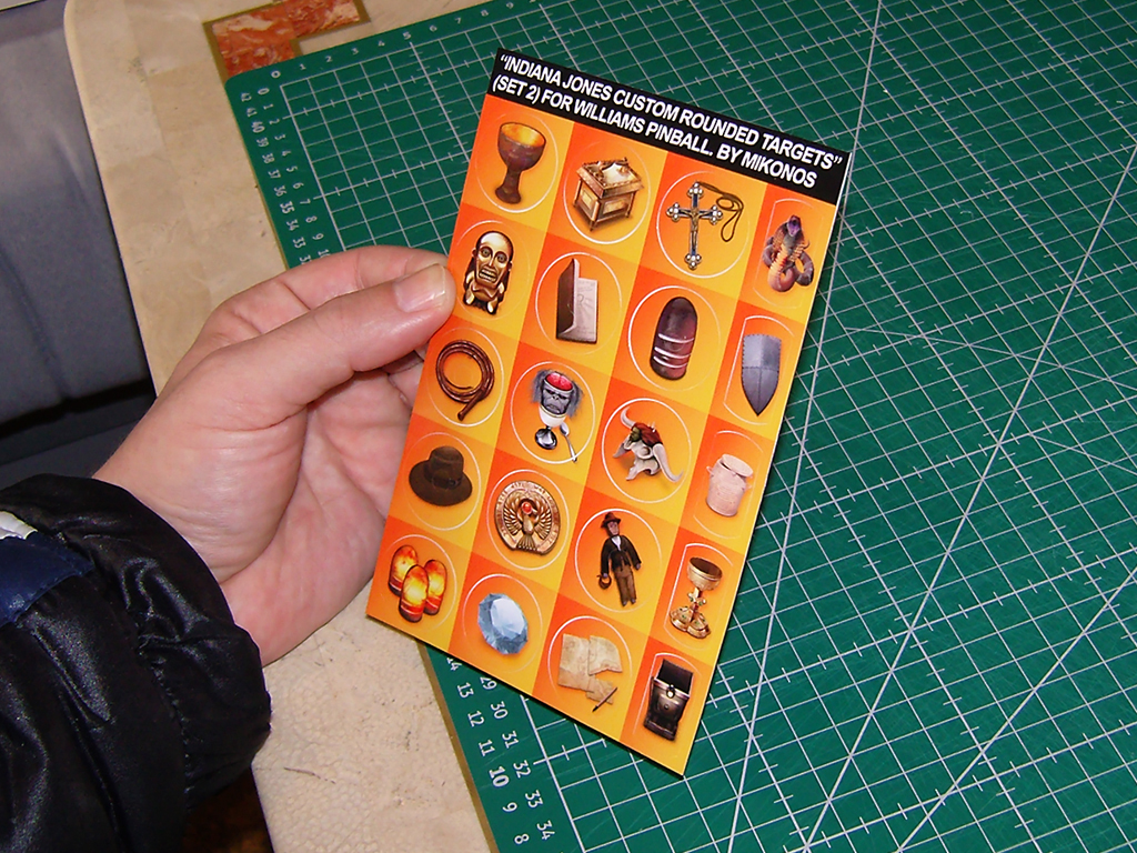 "Indiana Jones Pinball Custom Rounded Targets" (WILLIAMS) printed on ...