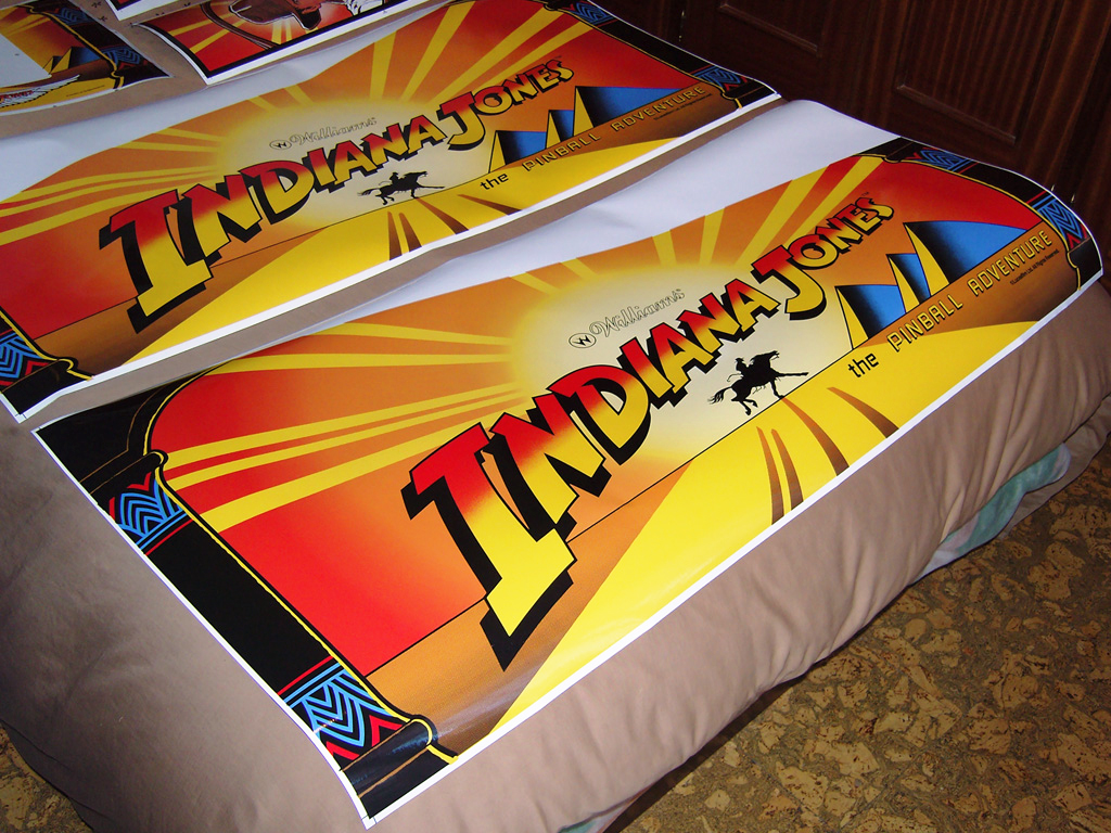 "Indiana Jones Pinball Decals" (WILLIAMS) impresos en vinilo con ...