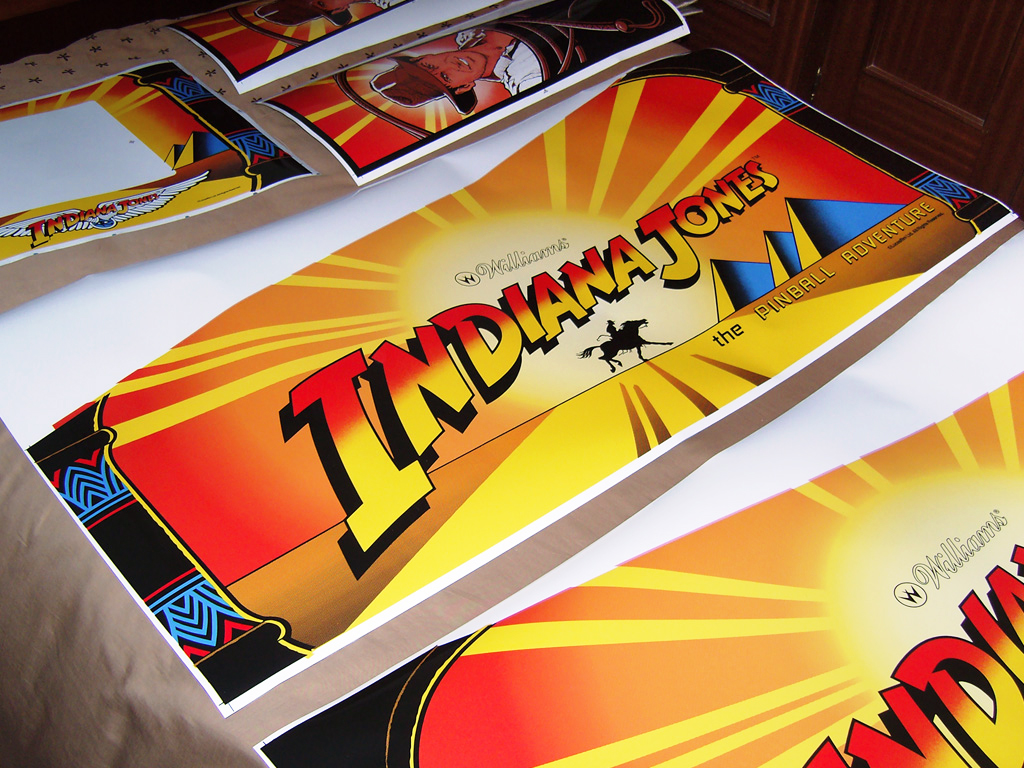 "Indiana Jones Pinball Decals" (WILLIAMS) impresos en vinilo con ...