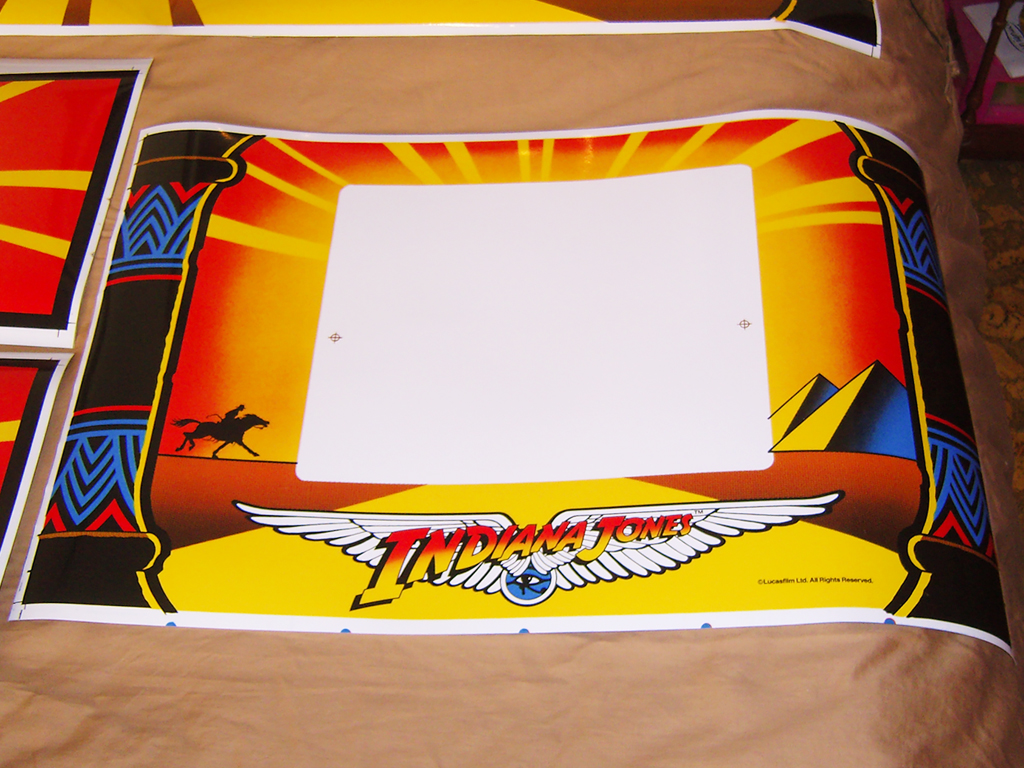 "Indiana Jones Pinball Decals" (WILLIAMS) reproduction printed on vinyl ...
