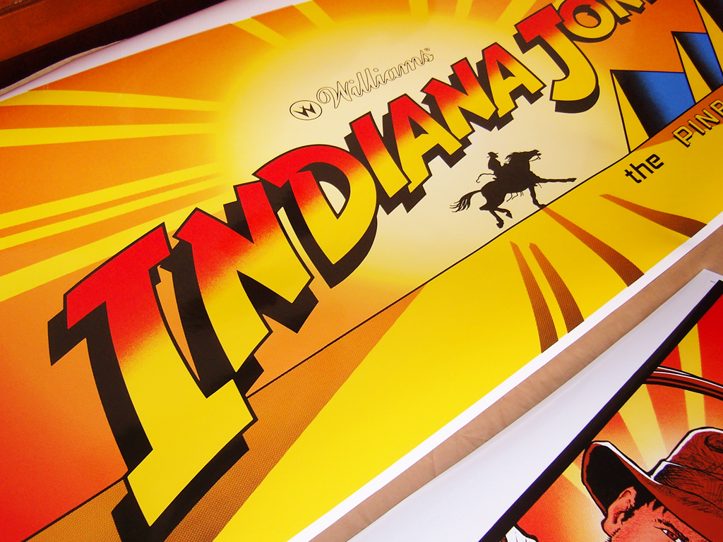 "Indiana Jones Pinball Decals" (WILLIAMS) reproduction printed on vinyl ...