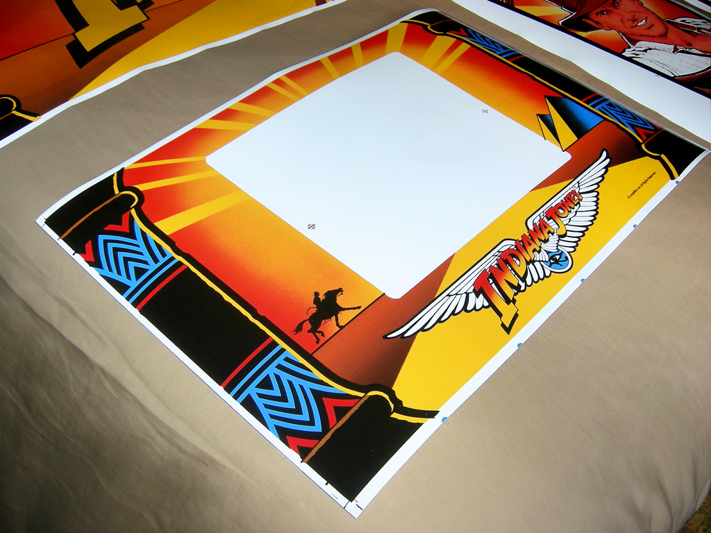 "Indiana Jones Pinball Exterior Decals" (WILLIAMS) printed in 3M vinyl ...