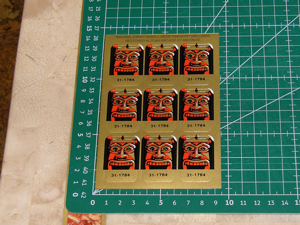 "Indiana Jones Pinball Drop Targets - Gold Mod" (WILLIAMS) artworks ...