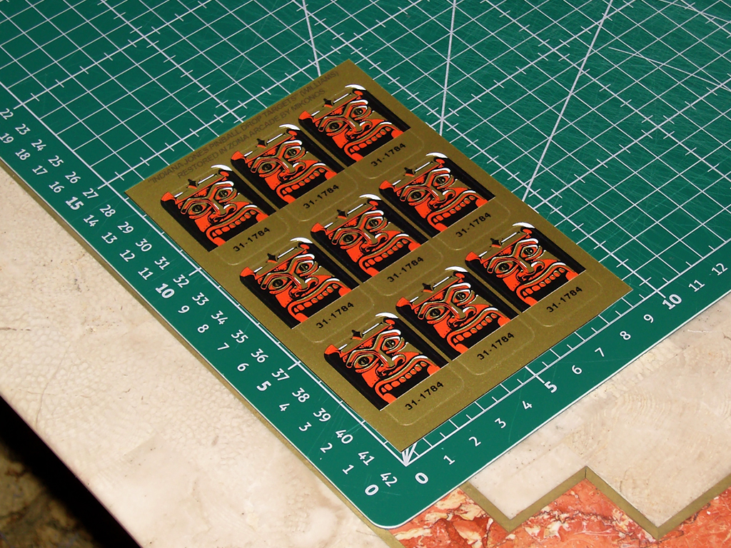 "Indiana Jones Pinball Drop Targets - Gold Mod" (WILLIAMS) artworks ...