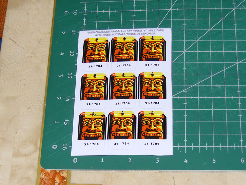 "Indiana Jones Pinball Aprons And Targets Normal / Custom" (WILLIAMS ...