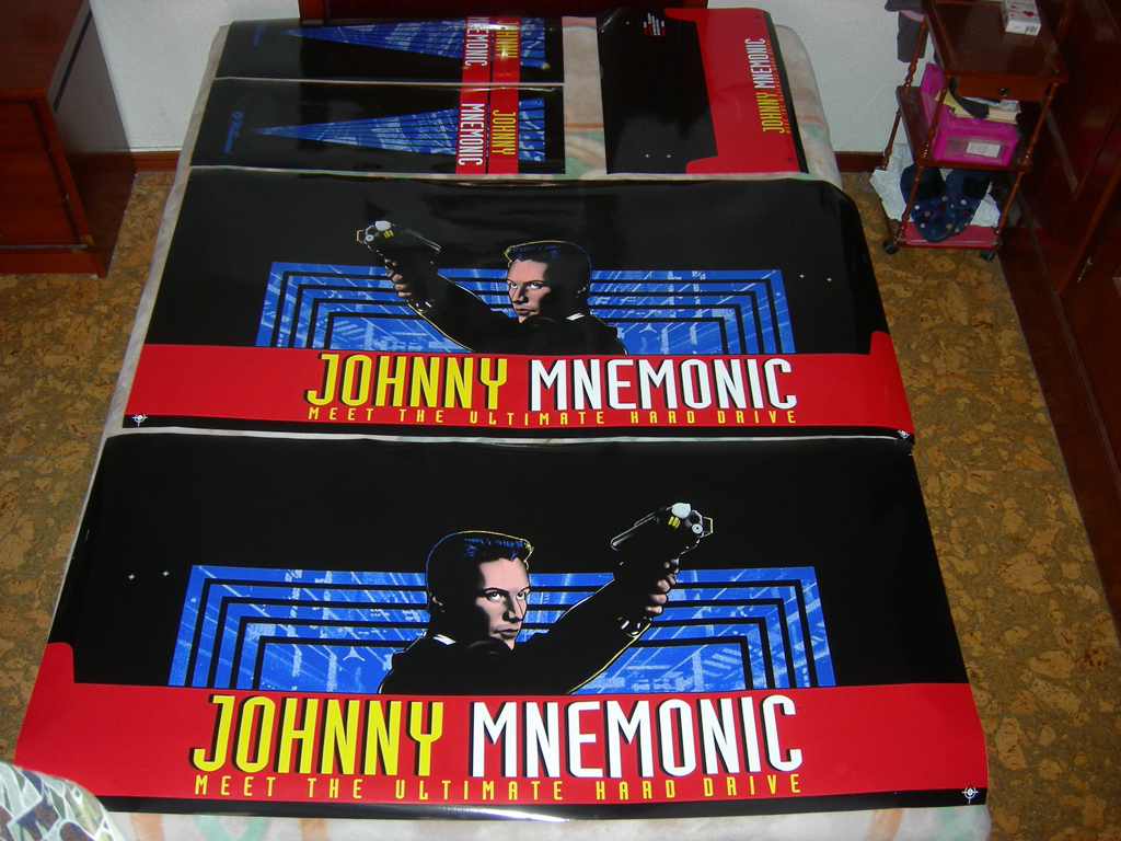 "Johnny Mnemonic Pinball Decals" printed in vinyl with gloss protective ...