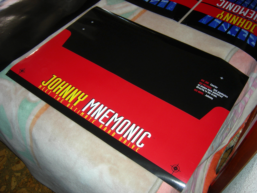 "Johnny Mnemonic Pinball Decals" printed in vinyl with gloss protective ...