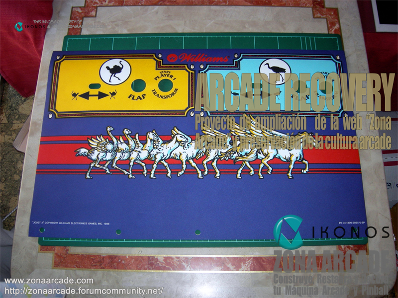 Tenemos el arte origina impreso "JOUST 2 CONTROL PANEL OVERLAY ...