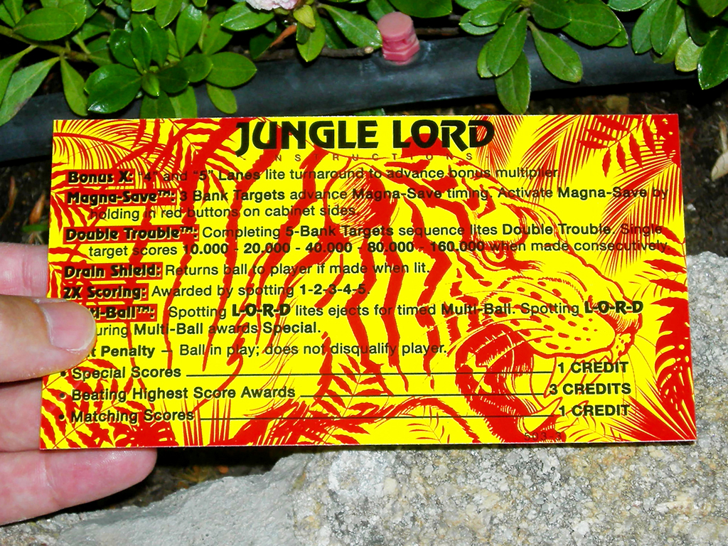 "Jungle Lord Custom Pinball Cards" (WILLIAMS). Designed by Zona Arcade ...