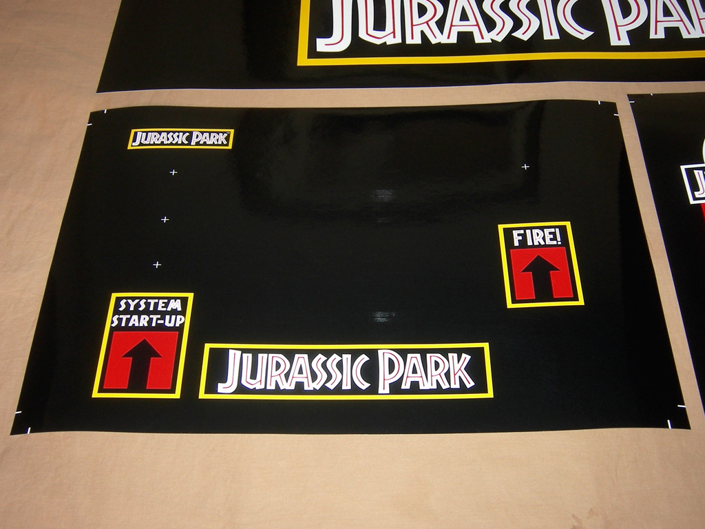 "Jurassic Park Virtua Pinball Decals" printed in vinyl with gloss ...