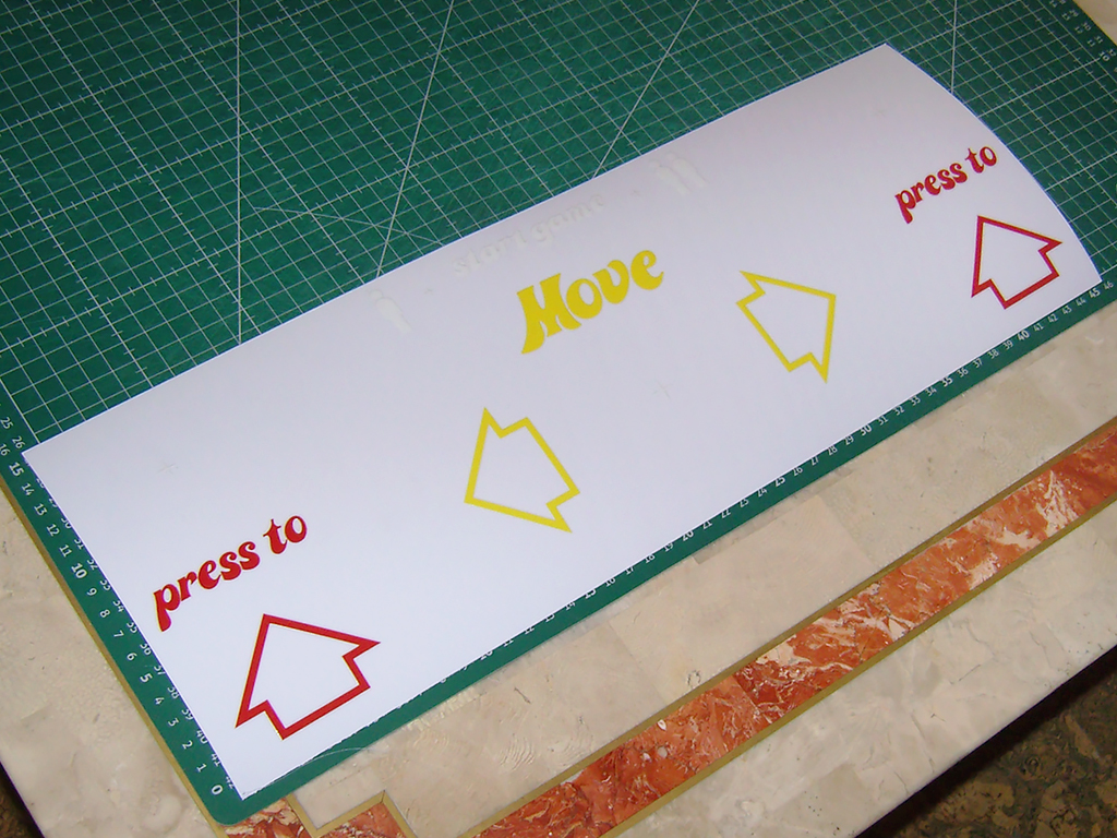 "Kickman, Lunar Lander, Missile Command Cocktail, Monte Carlo Control Panel Overlay" (ATARI ...