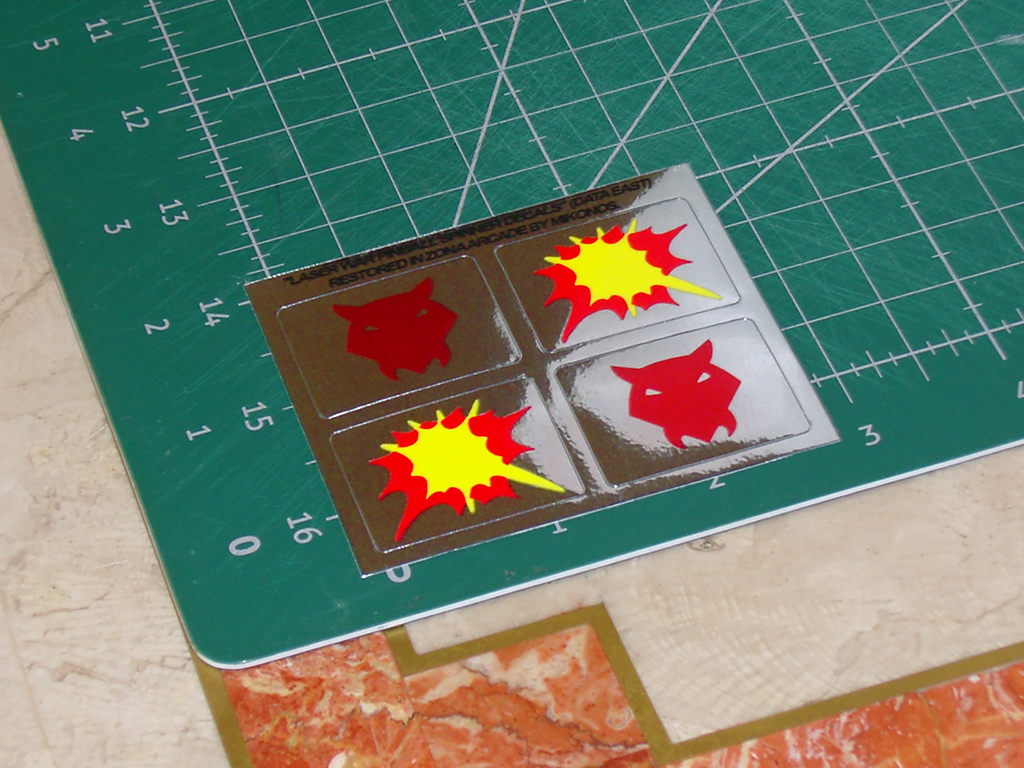 "Laser War Pinball Spinner and Bumper Cap Chrome Decals" (DATA EAST ...