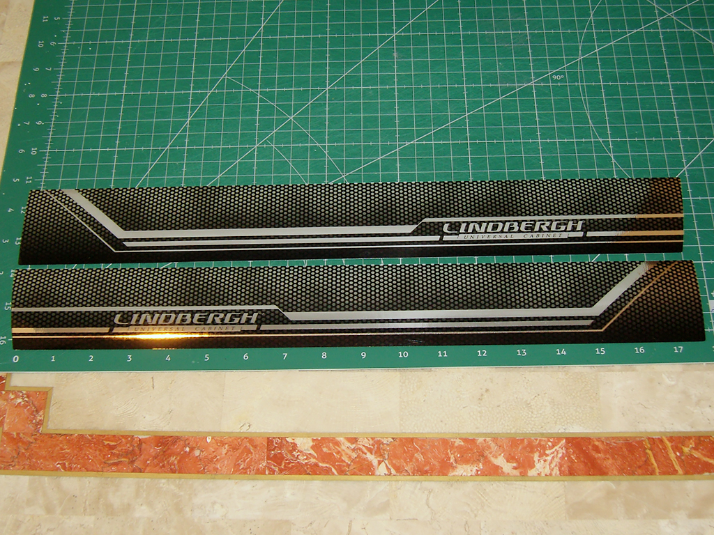 "Lindbergh Custom Side Arts" (SEGA) printed on chrome vinyl with gloss ...