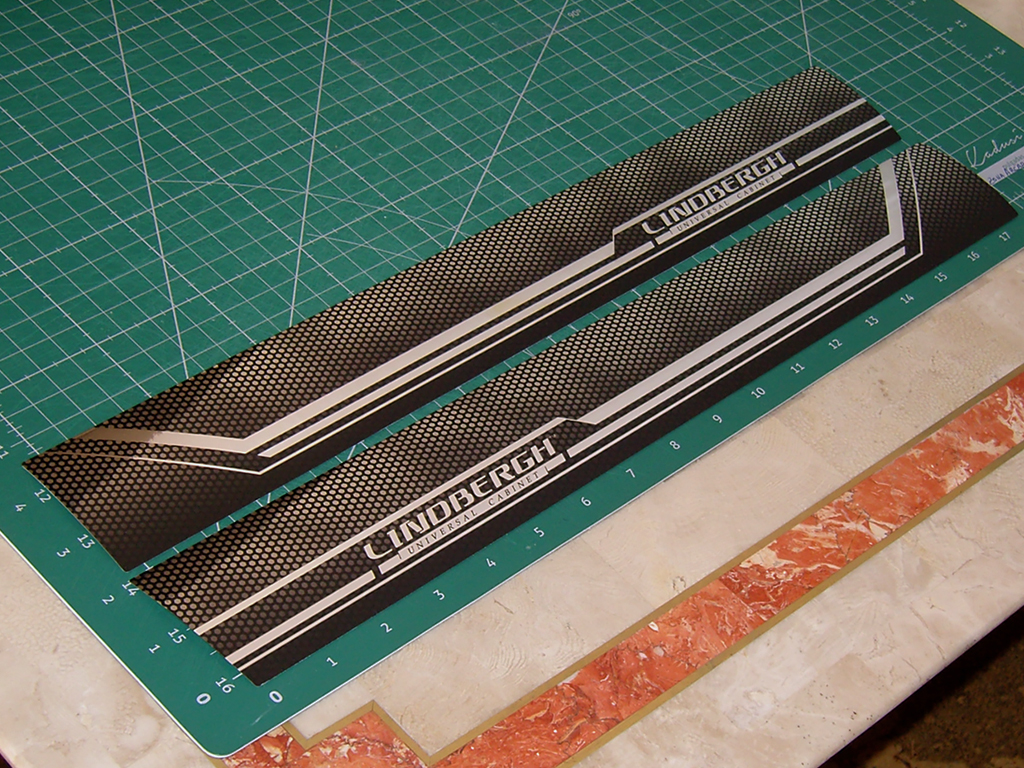 "Lindbergh Custom Side Arts" (SEGA) printed on chrome vinyl with gloss ...