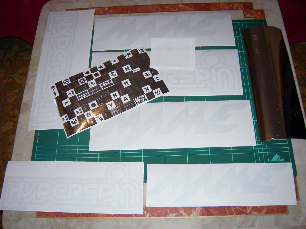 Logos MAME, HYPERSPIN y plantilla de botones personalizada impresos en ...