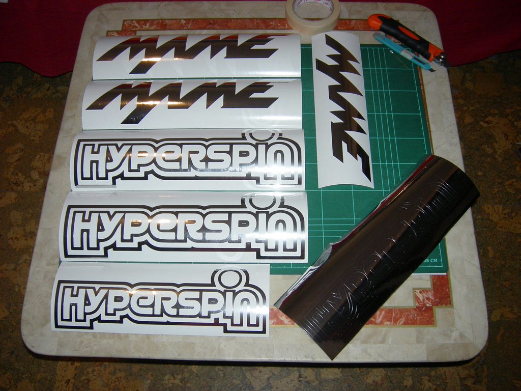 Logos MAME, HYPERSPIN y plantilla de botones personalizada impresos en ...
