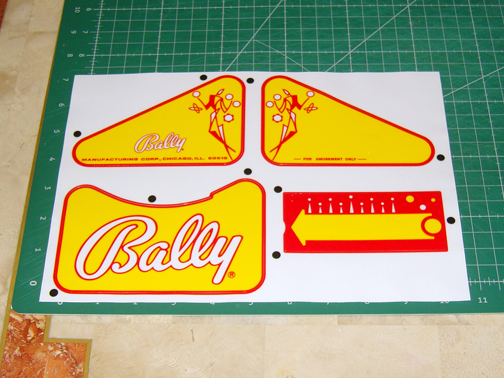"LOST WORLD PINBALL APRONS - COMPLETE SET" (BALLY) artwork restored ...