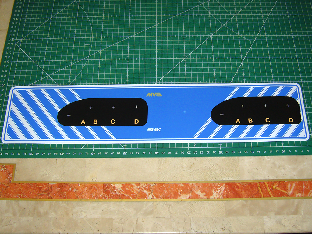 "MVS-U4 25 Control Panel Overlay" (SNK) printed on vinyl with gloss ...