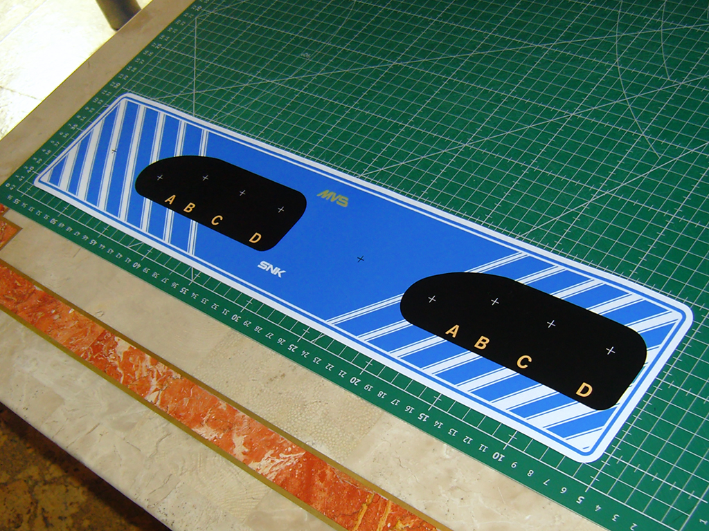 "MVS-U4 25 Control Panel Overlay" (SNK) printed on vinyl with gloss ...